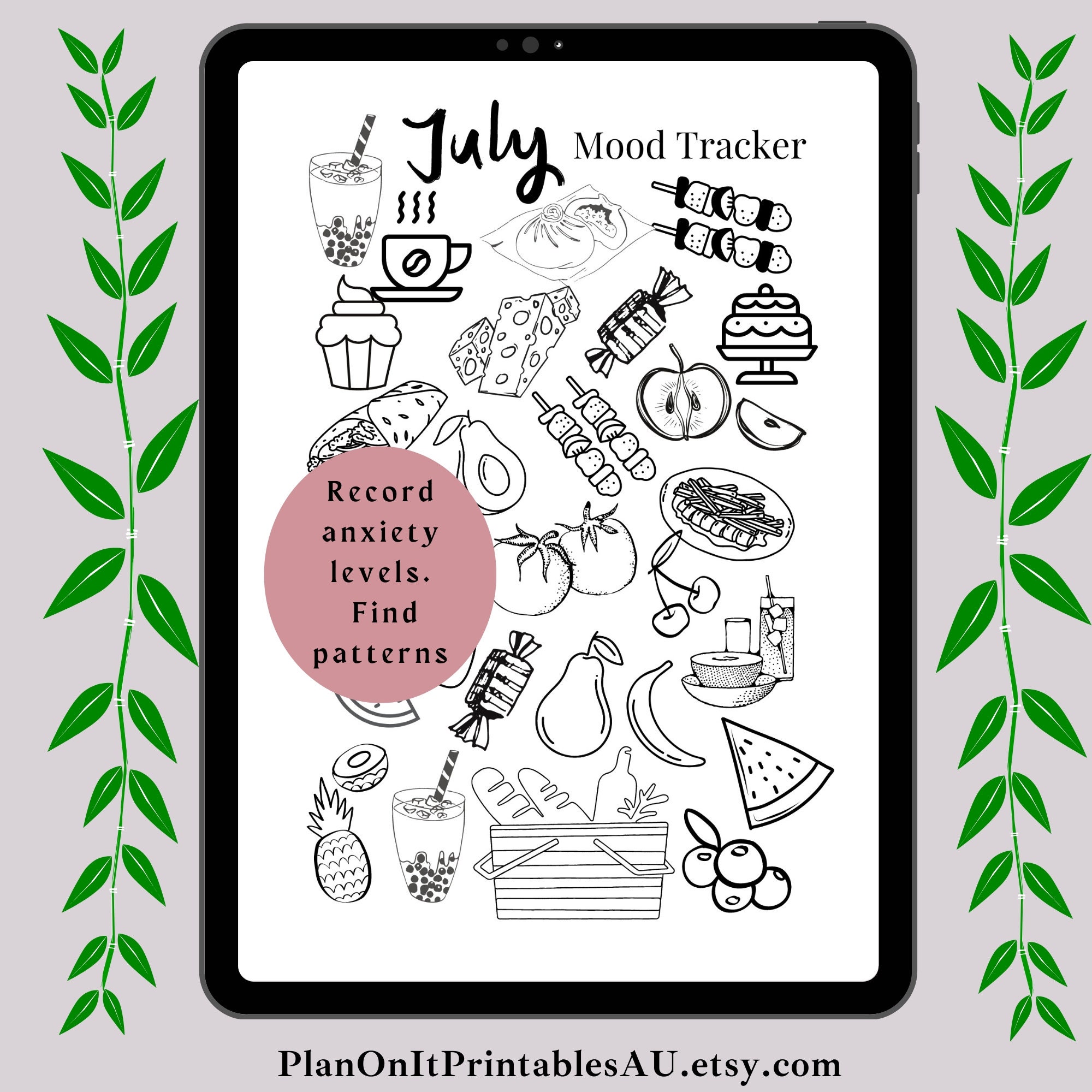 July Mood Tracker Easy Mood Tracker Daily Weekly and - Etsy