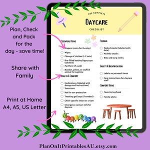 Daycare Checklist Daycare Routine Childcare Planning Childcare ...
