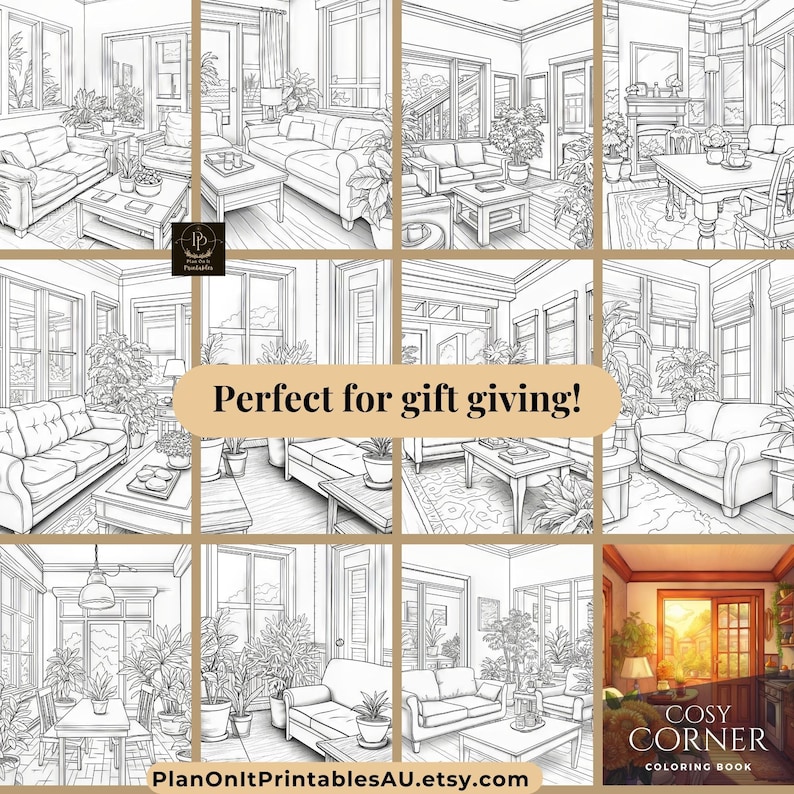 Cozy Corners 28-page Printable Colouring Book for Adults, Cozy ...