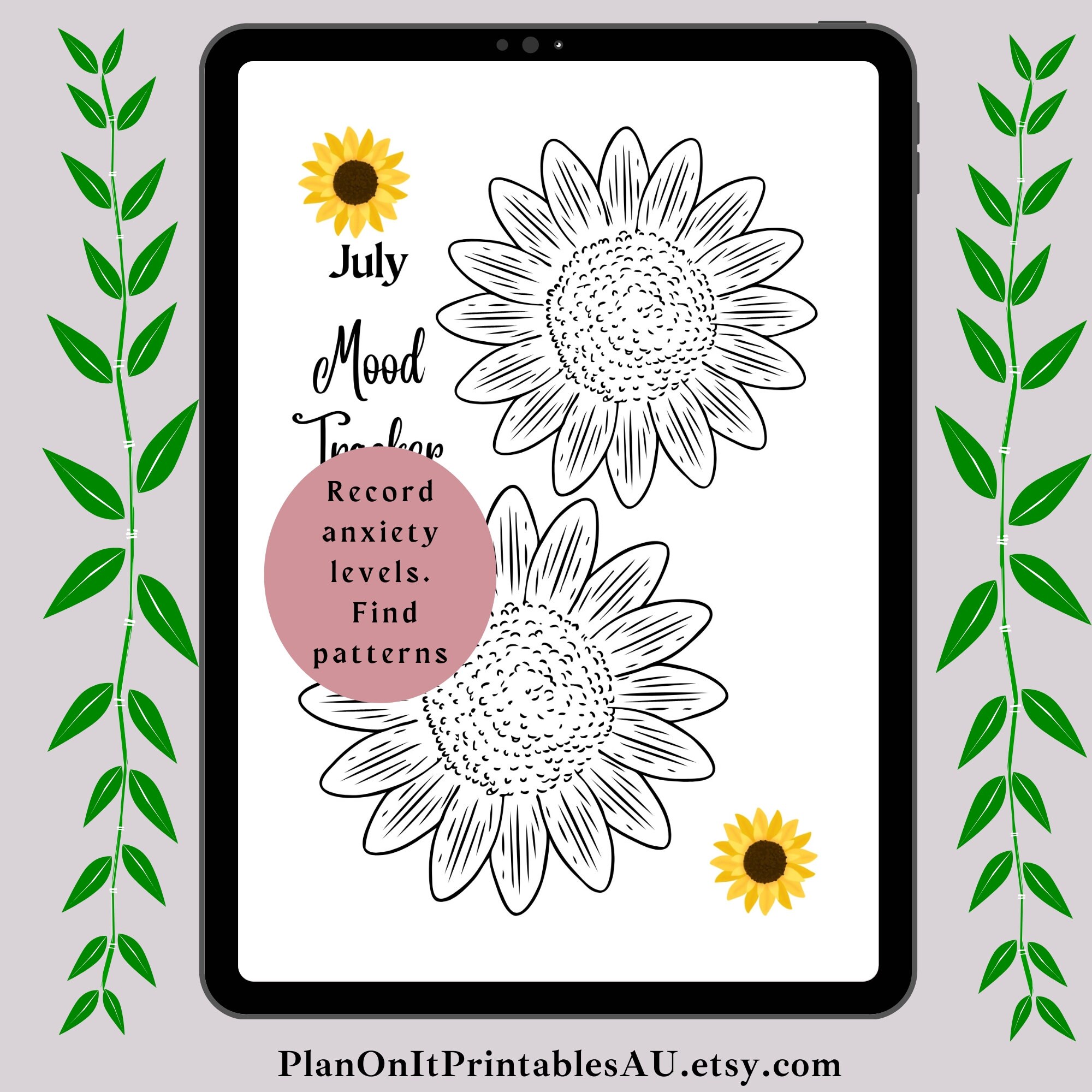 July Mood Tracker Easy Mood Tracker Daily Weekly and - Etsy