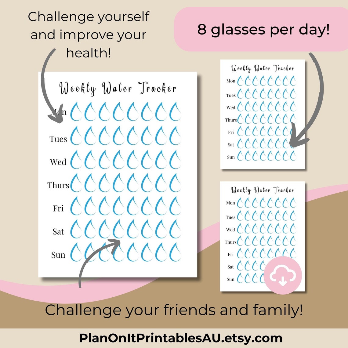 Water Tracker Printable Water Intake Tracker Water Intake - Etsy