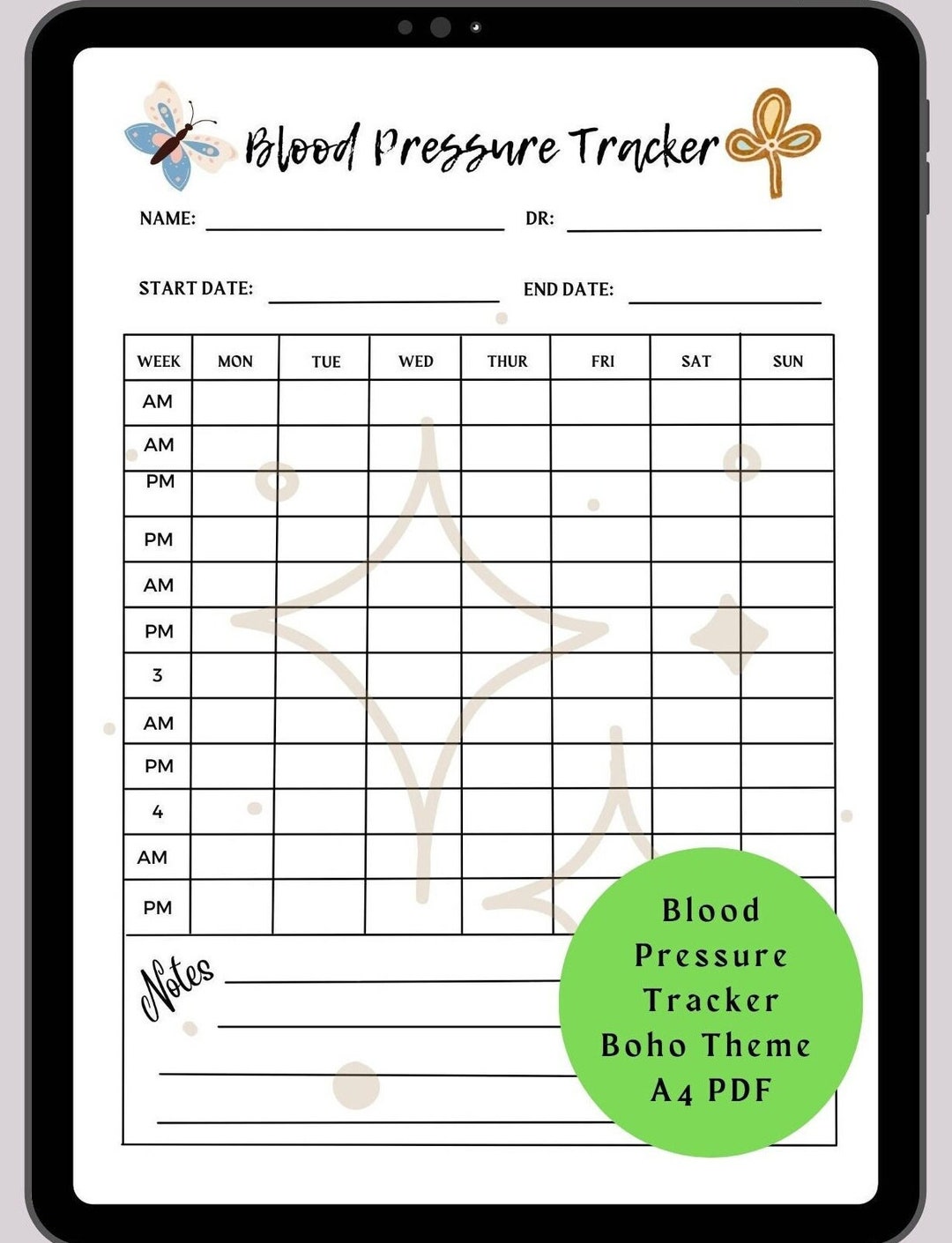 Blood Pressure Tracker, Blood Pressure Logbook Printable, BP Printable ...