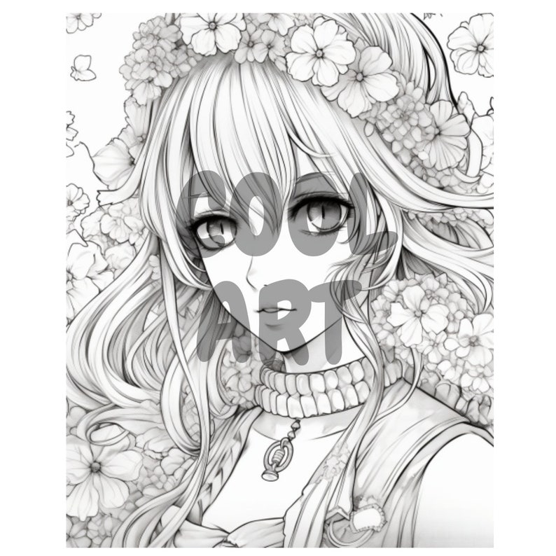 Anime Girls Coloring Book 18 Pages Adults Kids Download - Etsy