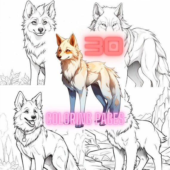 Cute Anime Wolf Coloring Pages