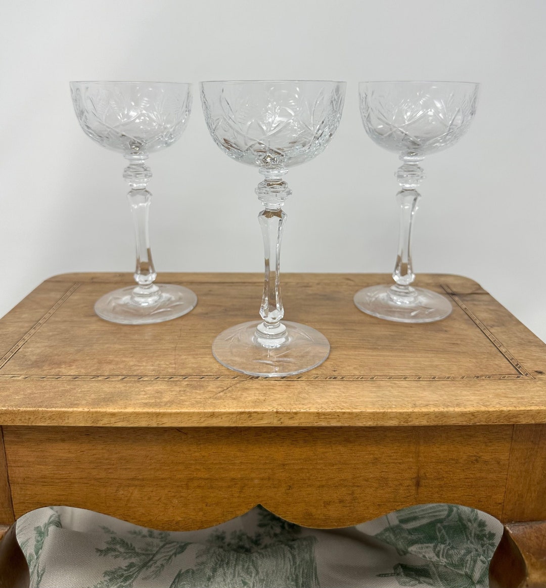 Tiffin-franciscan Crystal Port Coupes, Set of 3 - Etsy