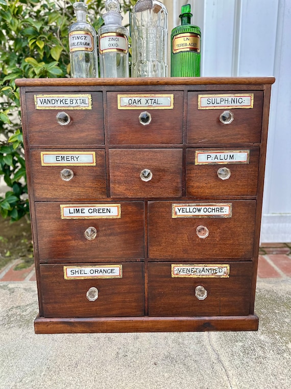 Antique Apothecary Cabinet C. 19th Century Etsy