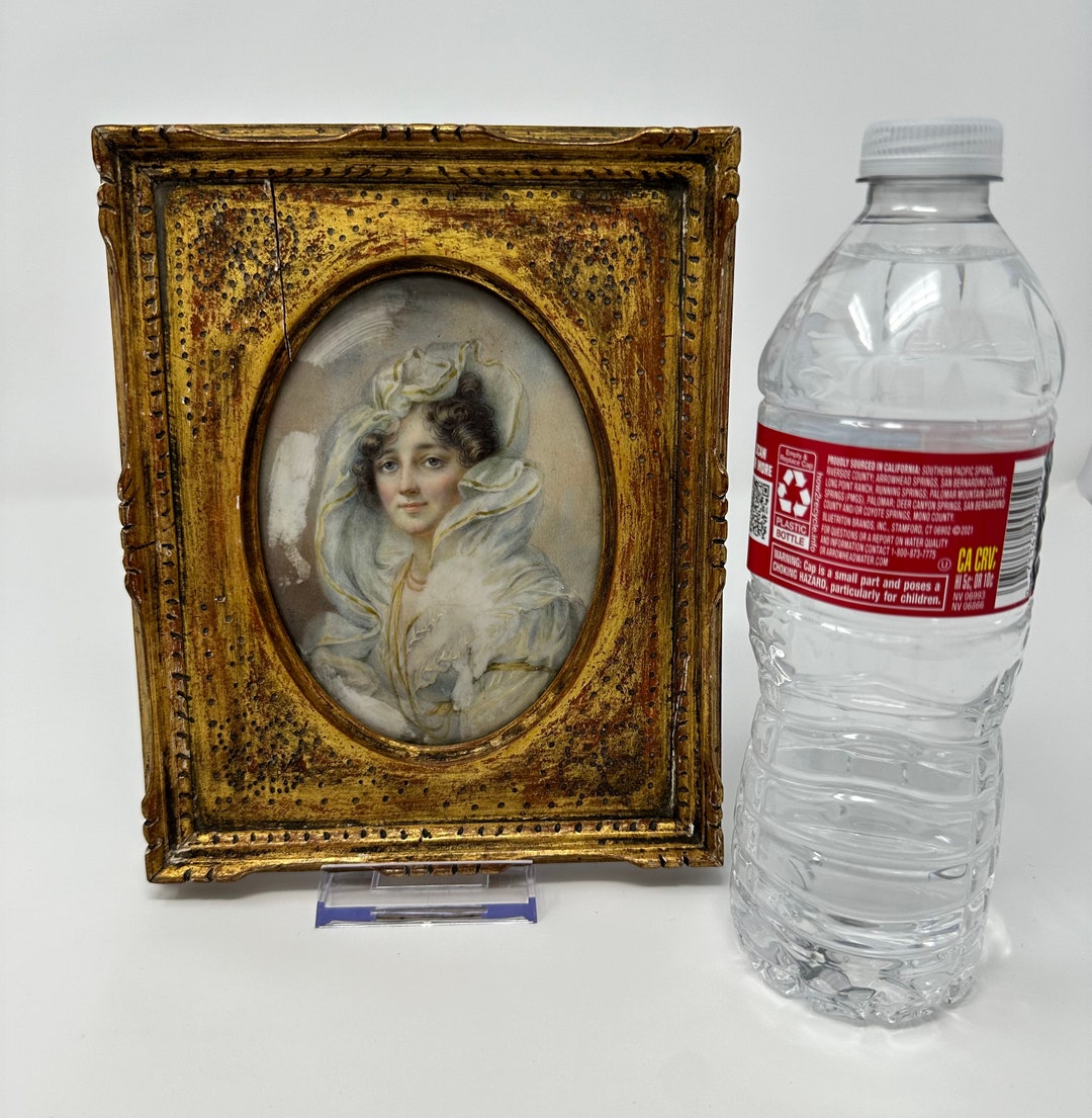 Miniature Oil Portrait of a Lady on Celluloid - Etsy