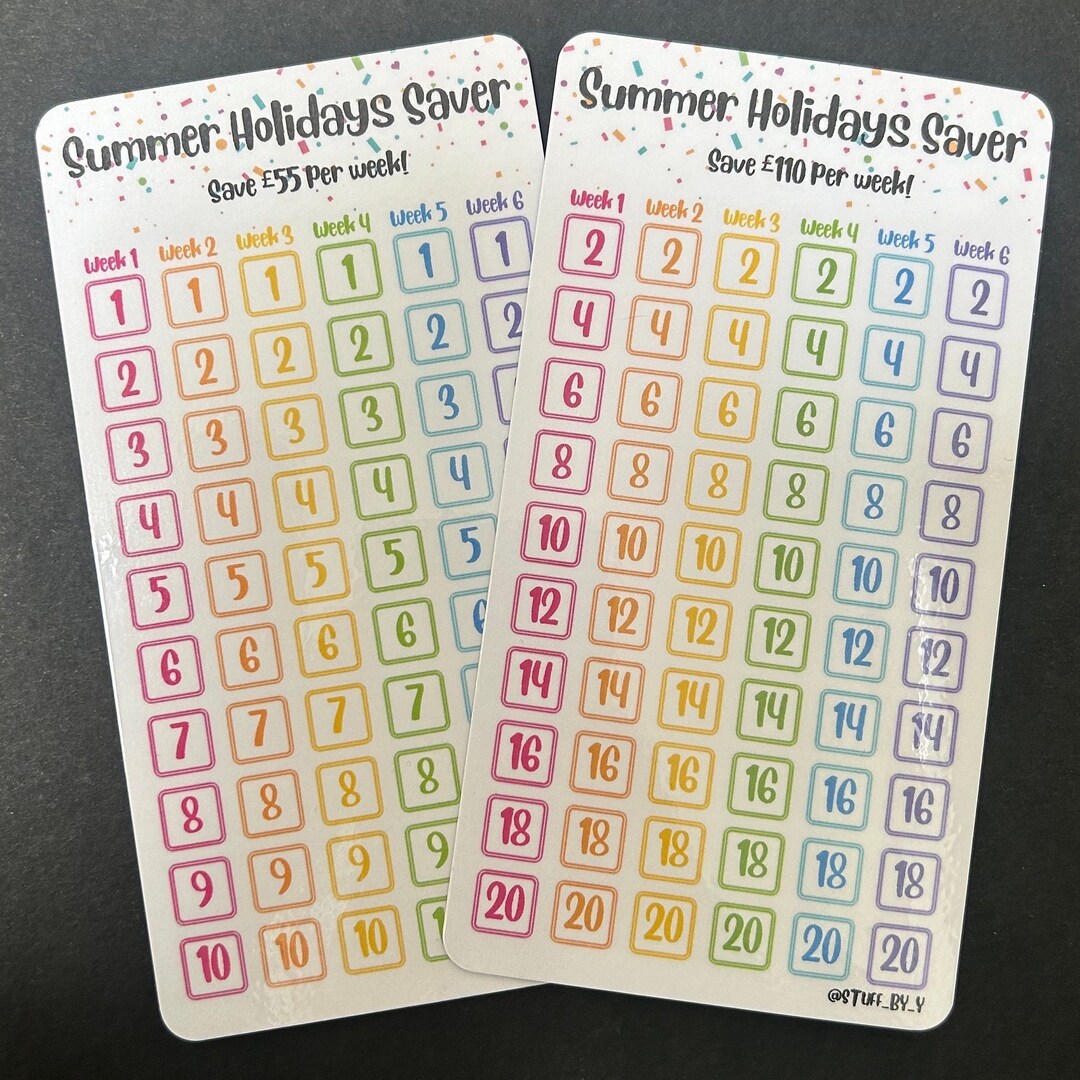 Summer Holidays Savings Tracker | Budget Tracker | Half Term Cash ...
