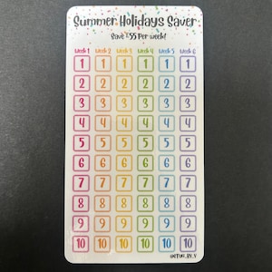 Summer Holidays Savings Tracker | Budget Tracker | Half Term Cash ...