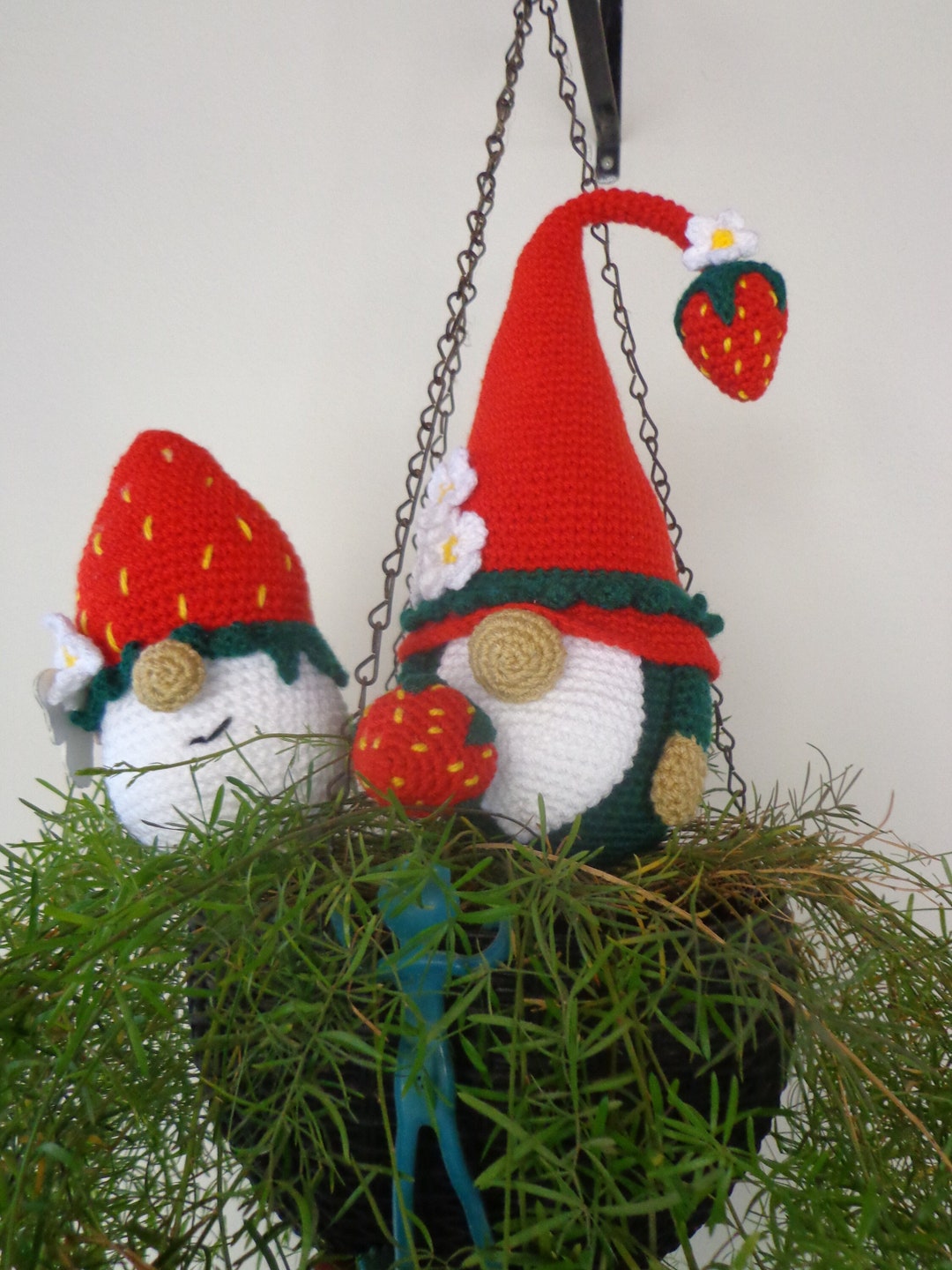 The "rosie" the Strawberry Gnome Set/ Fully Crocheted, Long Gnome From ...