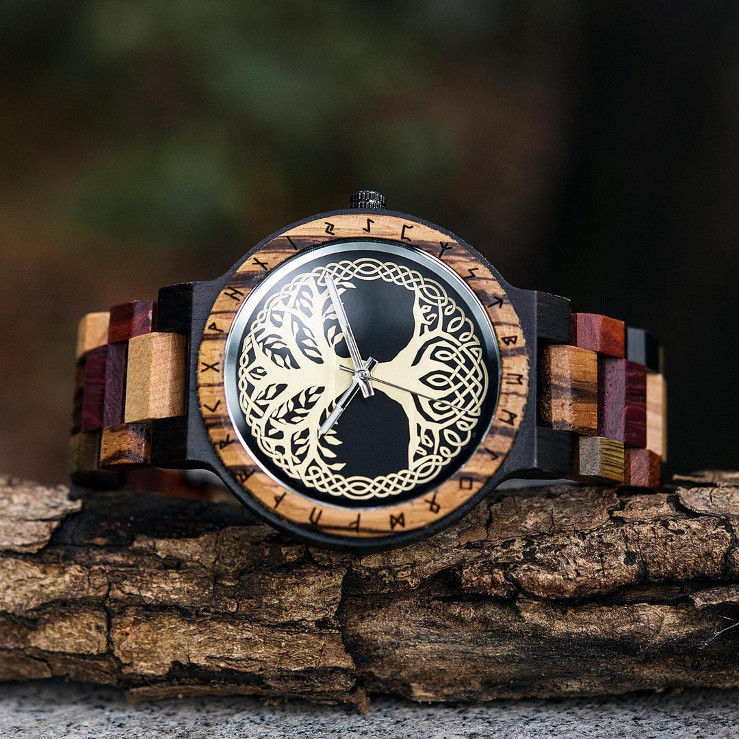 Personalized Tree of Life Watch Yggdrasil Wooden Watch Tree of Life ...