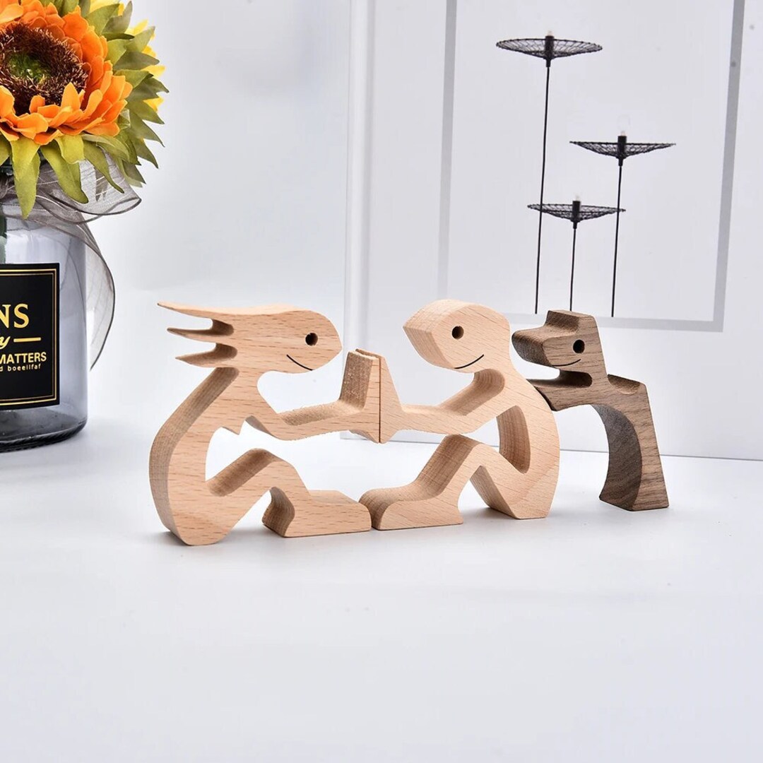 Custom Couple and Dog Figurine Personalized Man, Woman and Dog ...