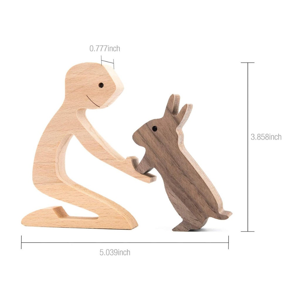 Customized Boy and Rabbit Figurine Personalized Rabbit Lover Gift Man ...