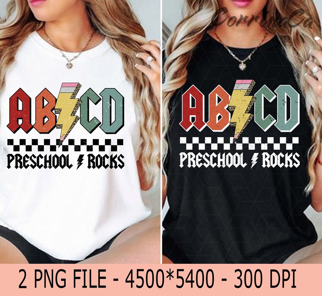 Custom ABCD Colorful Png, ABCD Preschool Rock Png, ABCD Teacher Shirt ...