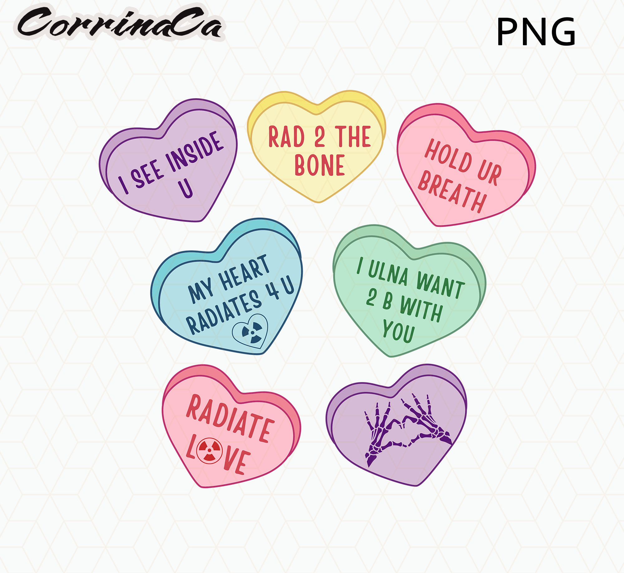 Radiology Valentine Candy Heart Png, Valentine X-ray Tech Png ...