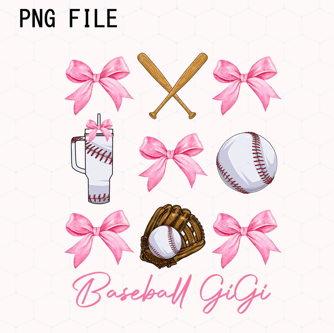 Baseball Coquette Bow Png, Baseball Png, Baseball Gigi Png, Baseball ...