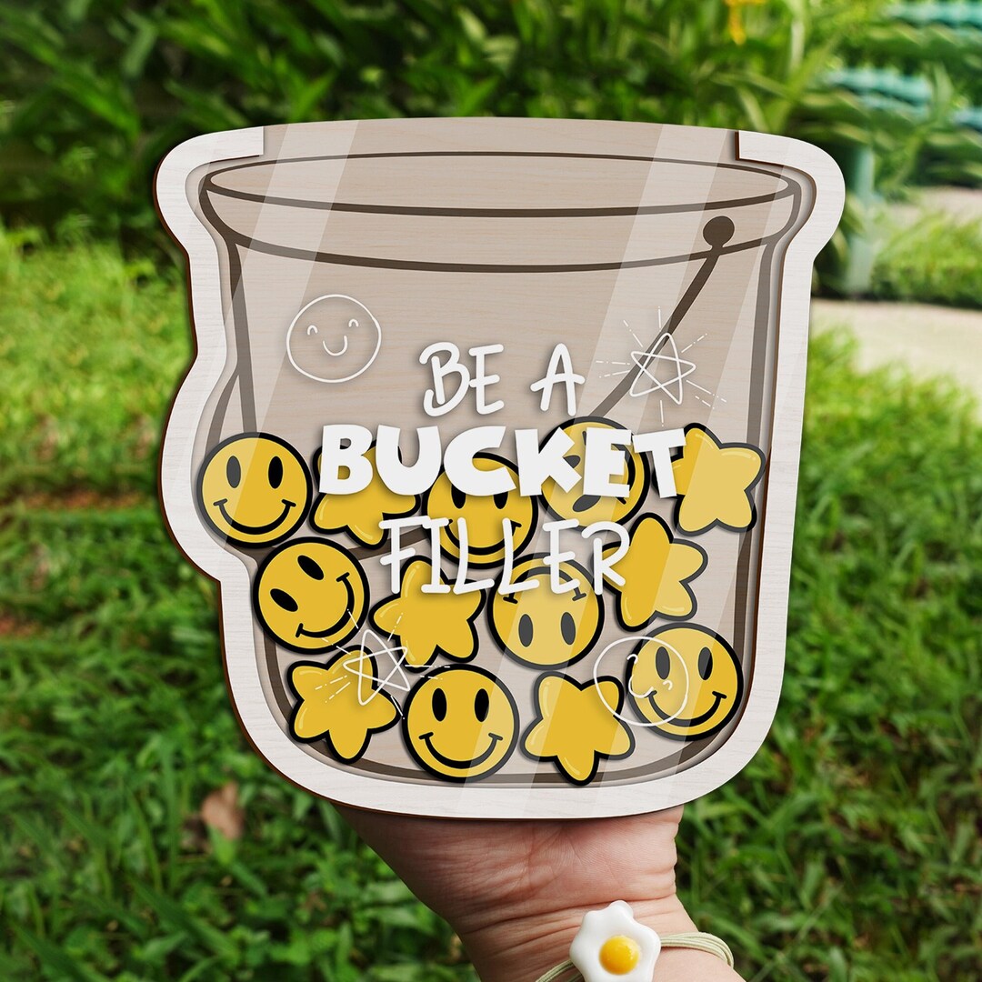 Be A Bucket Filler Reward Jar Smiling Face Star Token Etsy