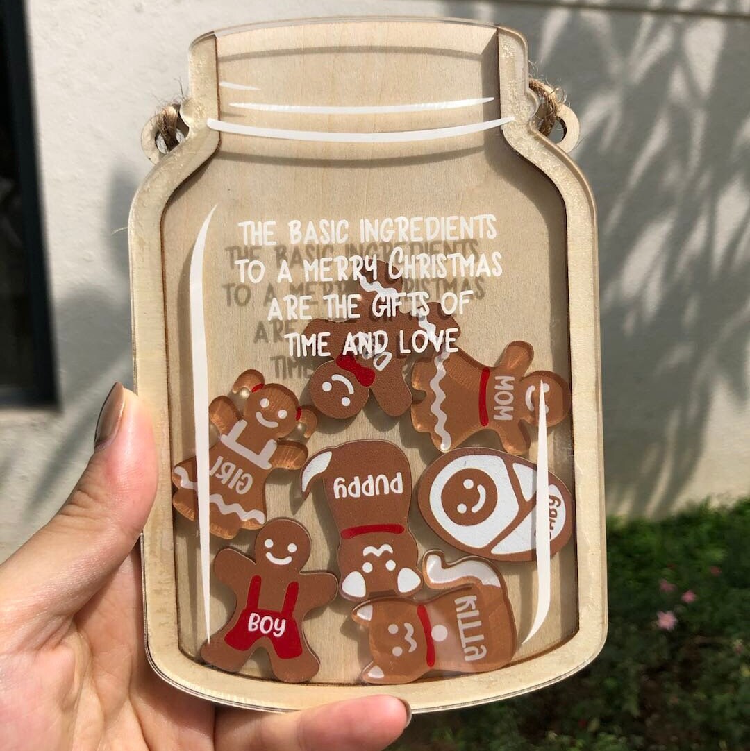 2023 Personalized Gingerbread Mason Family Jar Family - Etsy