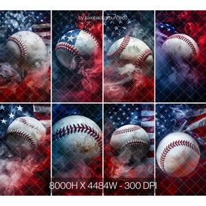 50 USA Flag Baseball Background, Patriotic Baseball Backdrop, Senior ...