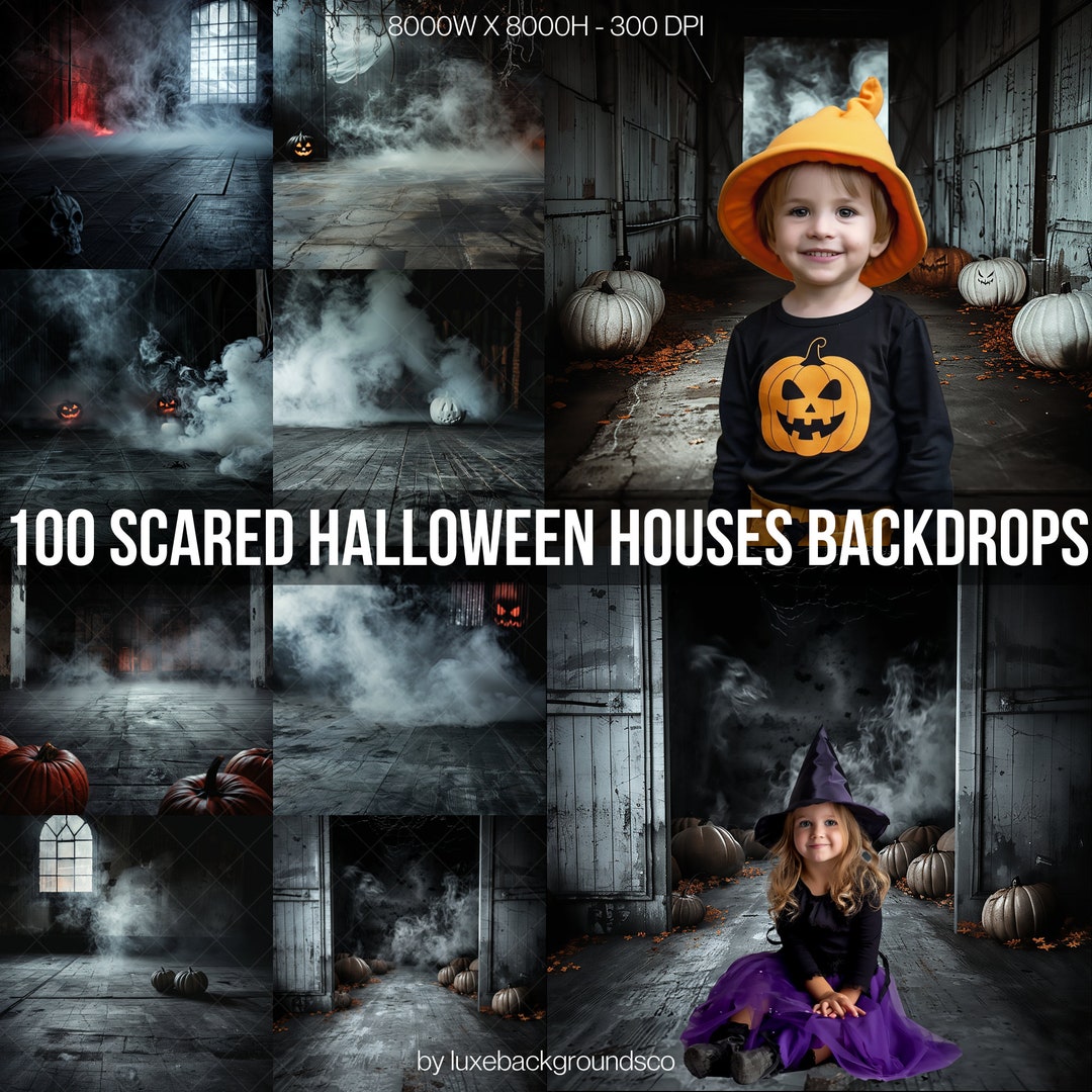 100 Scary Halloween Houses Backdrop,dark Gothic Fantasy Haunted House ...