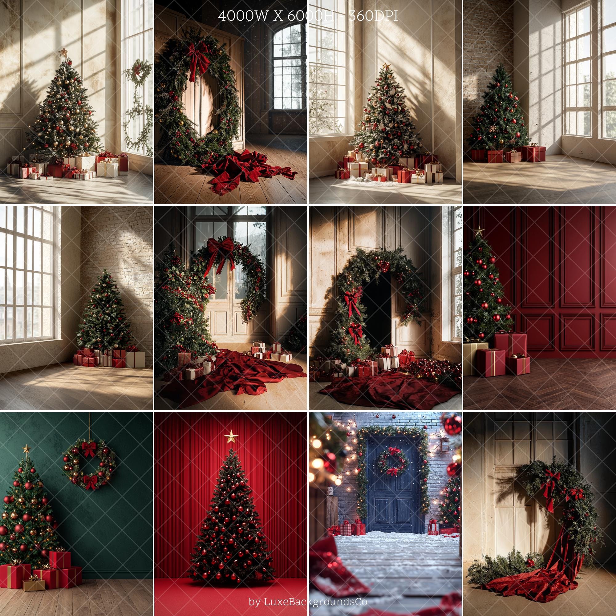 100 Christmas Backdrop for Photography,christmas Decor Tree Overlay for ...