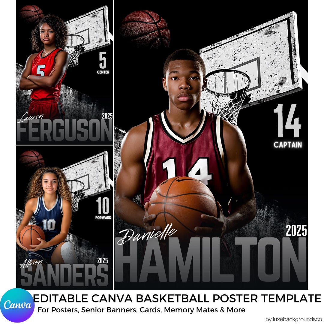Basketball Canva Poster Templates for Sport Event,senior Night Gifts ...