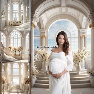 16 Luxury White Room Digital Backdrop, Maternity Backdrop, Pregnancy ...