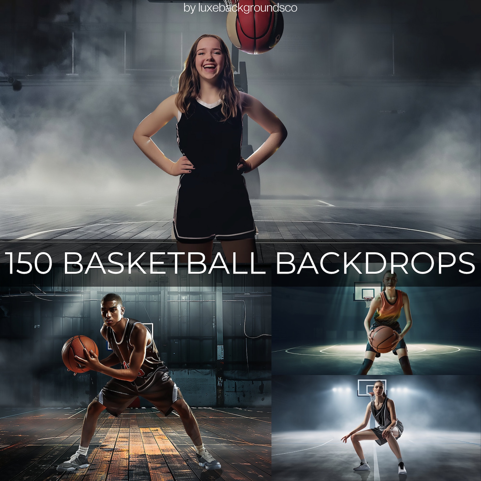 150 Basketball Digital Backdrops, Sport Backdrops, Basketball ...