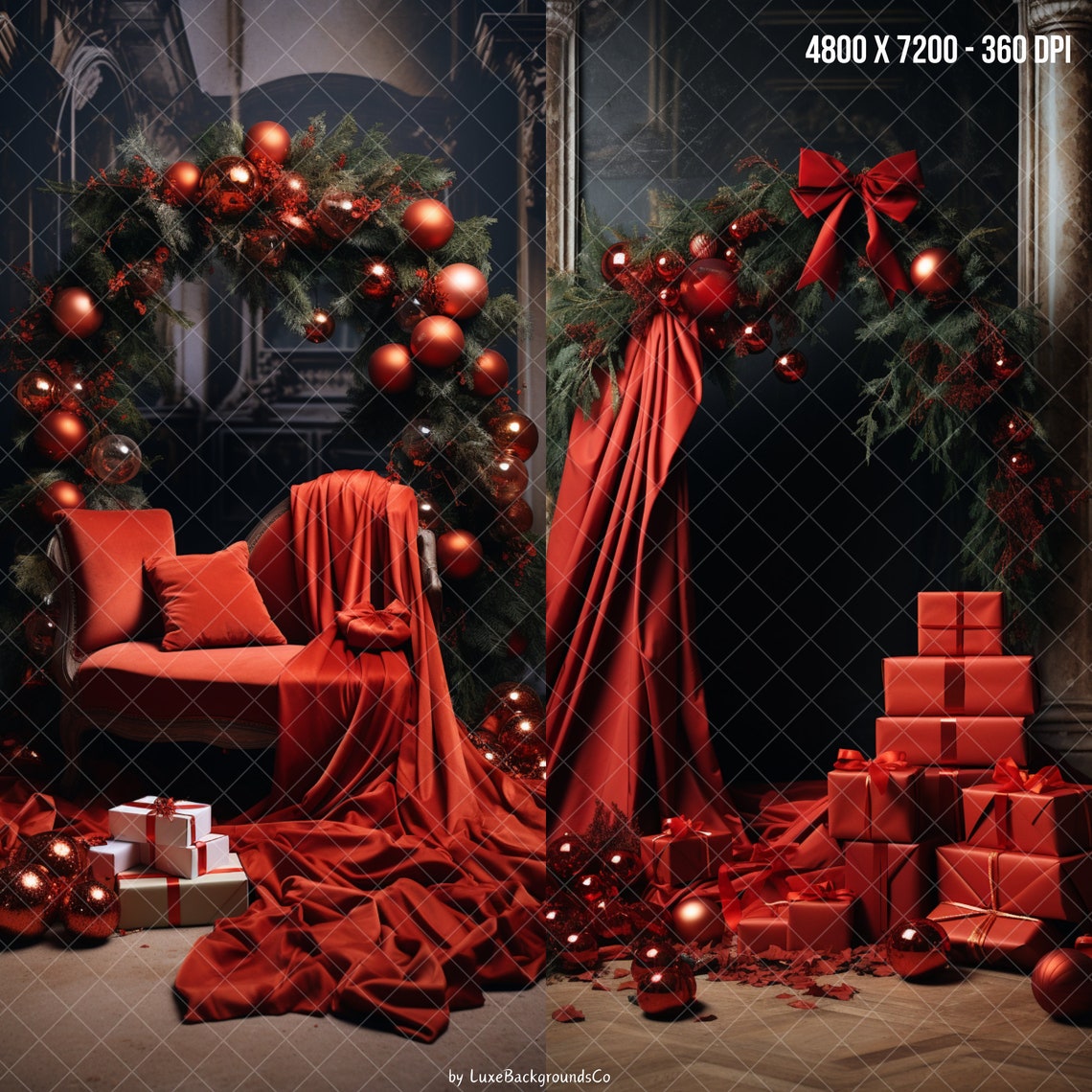 50 Christmas Digital Backdrop, Christmas Digital Background, Santa ...