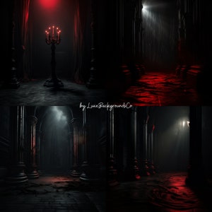 40 Vampire Gothic Scene Digital Backdrop,halloween Backdrop, Dark and ...
