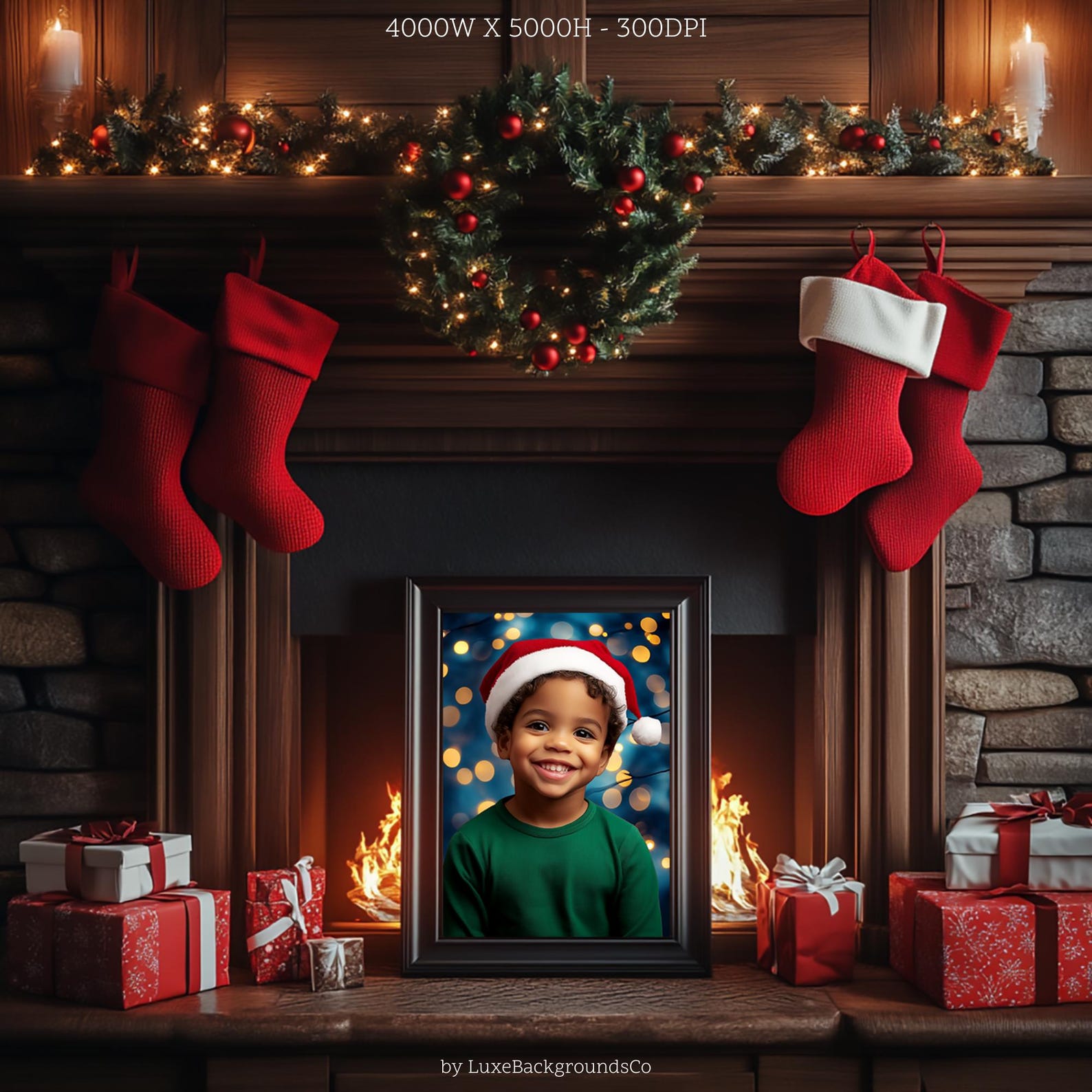 100 Christmas Bokeh Digital Backgrounds - Portrait Photography ...