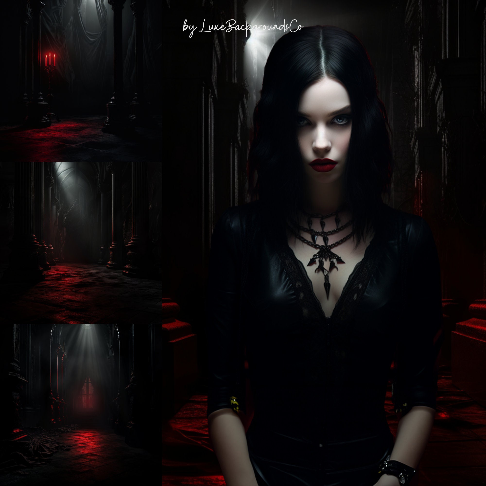 40 Vampire Gothic Scene Digital Backdrop,halloween Backdrop, Dark and ...