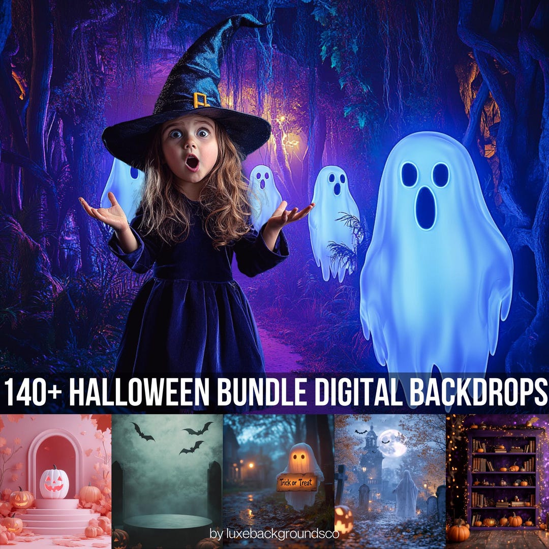 140 Halloween Bundle Backdrop,spooky Halloween Backdrop,gothic ...