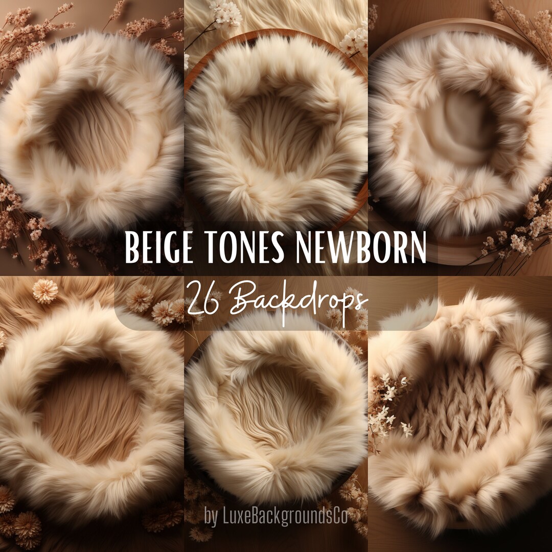 26 Beige Tones Newborn Backdrops, Newborn Photography, Baby Digital ...
