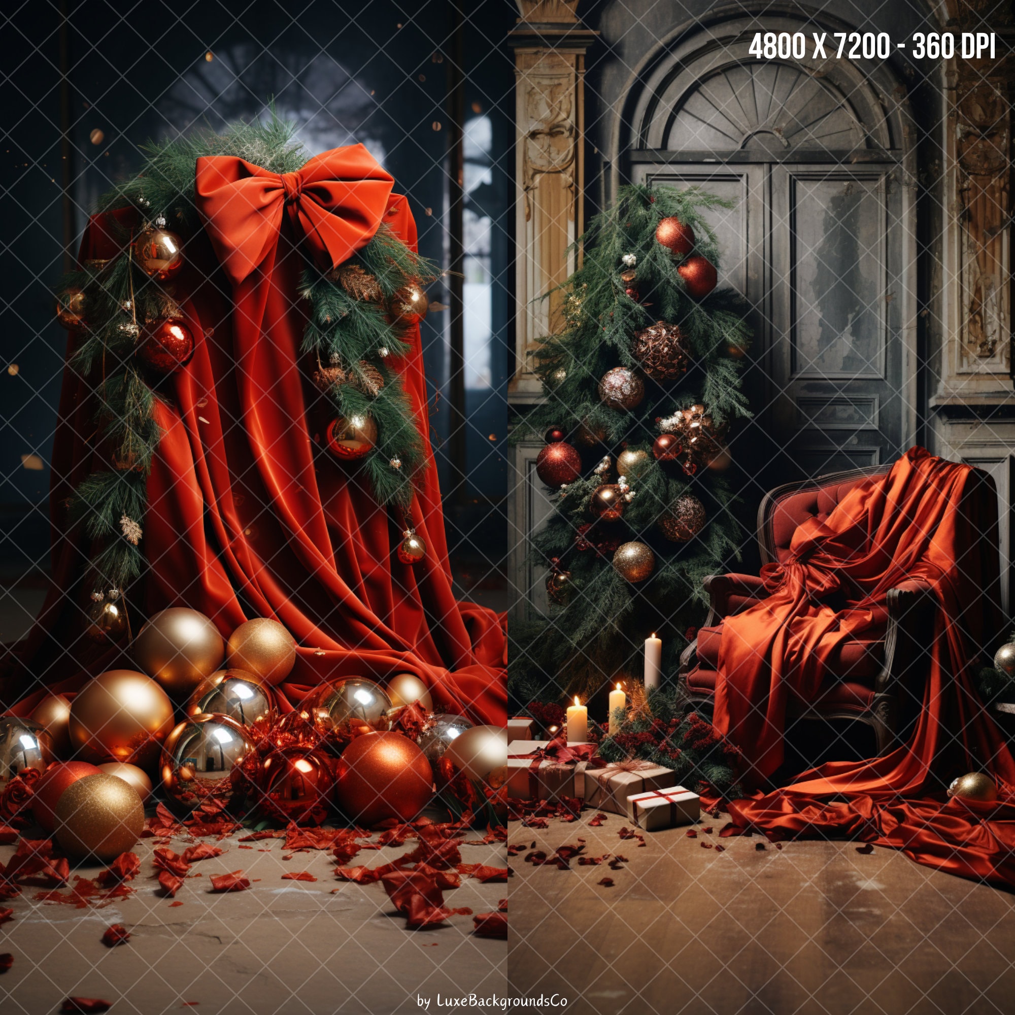 50 Christmas Digital Backdrop, Christmas Digital Background, Santa ...