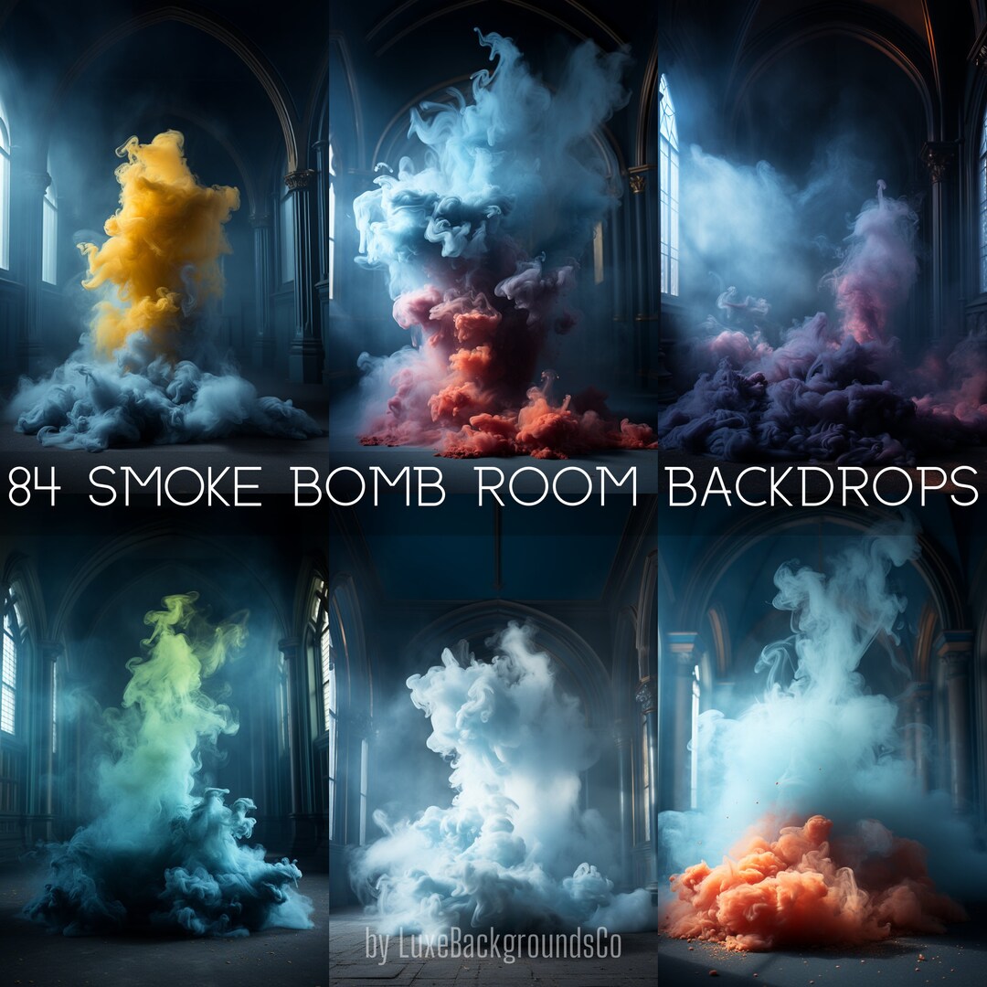 84 Smoke Bomb Room BUNDLE Backdrop, Maternity Overlays, Studio Texture ...