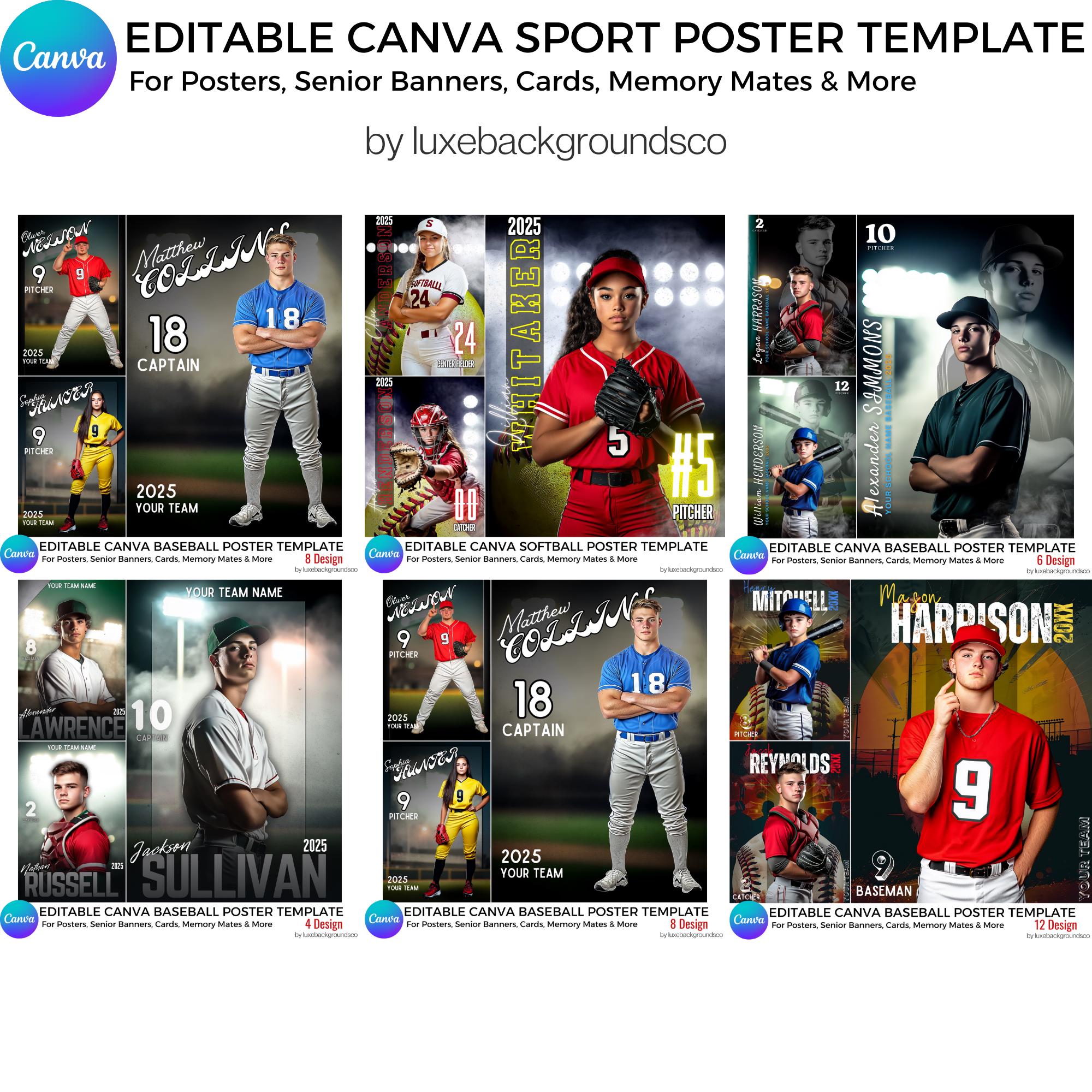 Custom Baseball Canva Template – Senior Night Banner,personalized ...