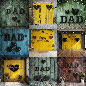 60 Colorful Wooden Wall Backdrops for Father's Day, Printable Cards for ...