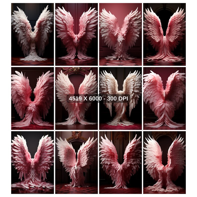 40 Pink Angel Wings Backdrops, Maternity Background, Fine Art Backdrop ...