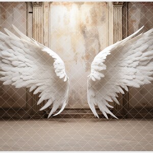 10 White Angel Wings Digital Backdrop, Photoshop Fine Art Textures ...