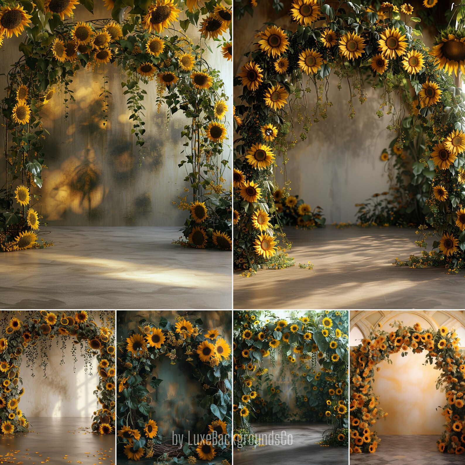 26 Summer Fall Sunflower Arch Backdrop, Maternity Arch Background ...
