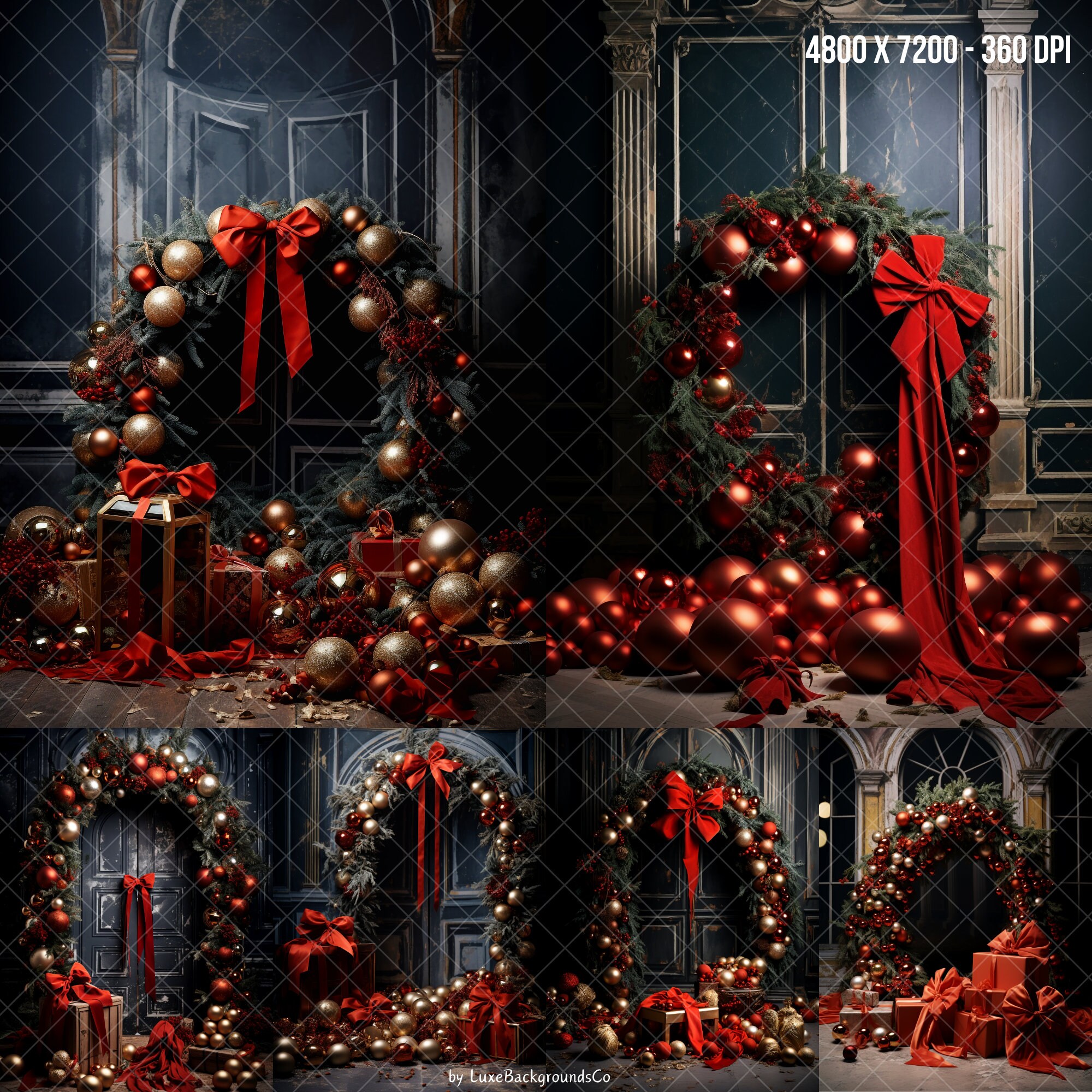 50 Christmas Digital Backdrop, Christmas Digital Background, Santa ...