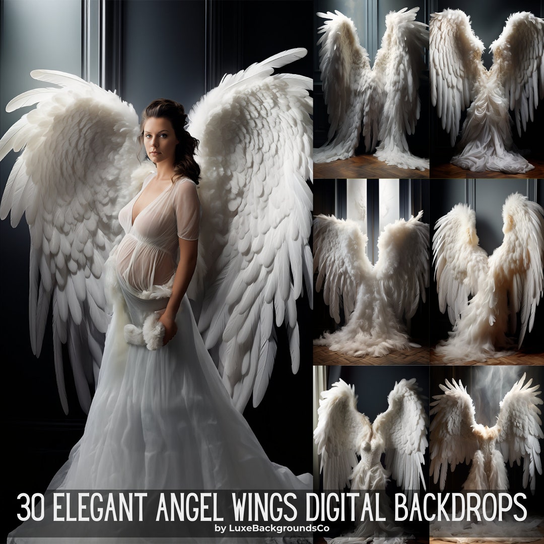 30 Elegant Angel Wing Backdrop, Maternity Backdrop, Heavenly Backdrop ...