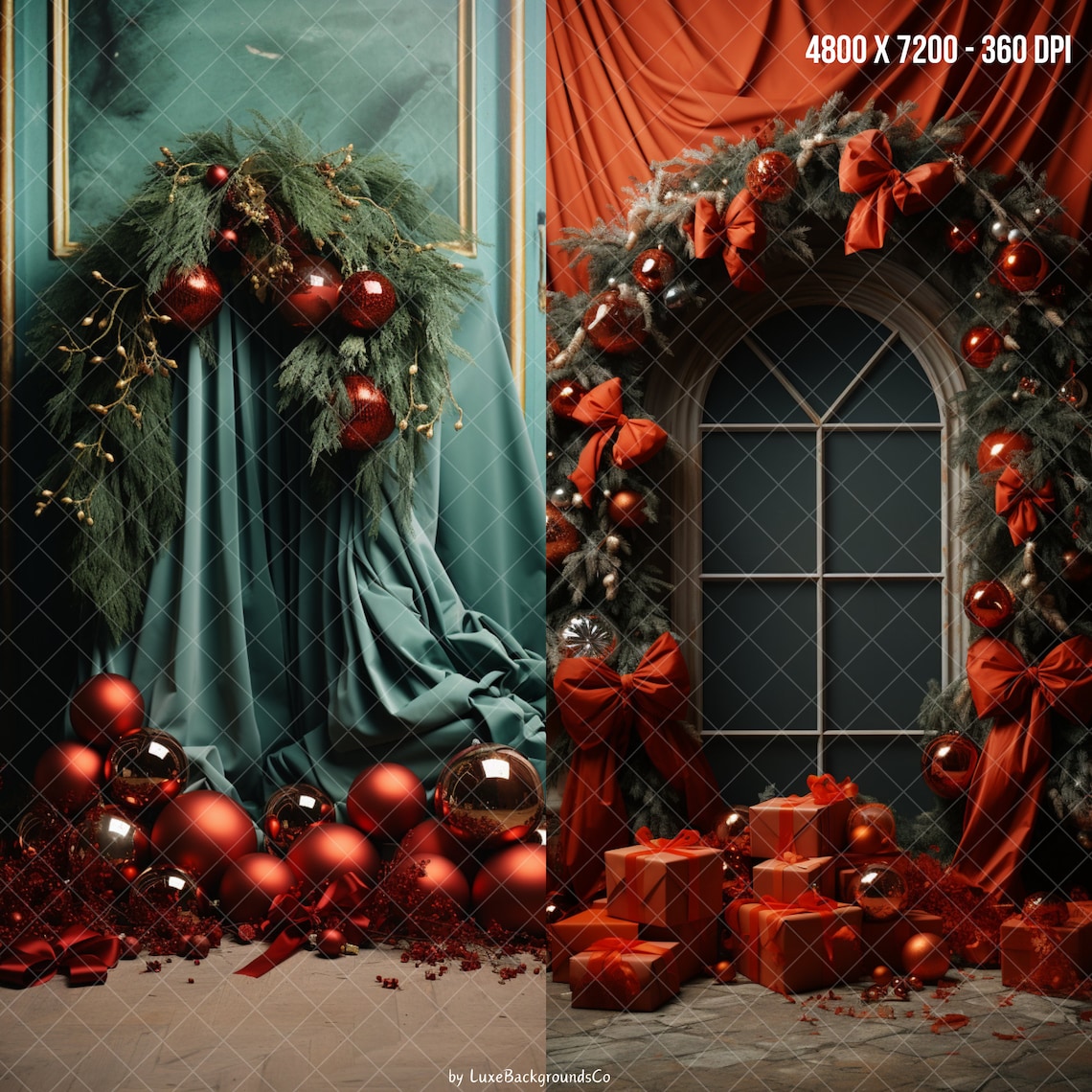 50 Christmas Digital Backdrop, Christmas Digital Background, Santa ...