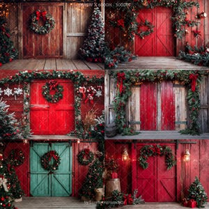 120 Christmas Barn Door Photography Backdrops,holiday Backdrops, Christmas Card,banner,poster ...