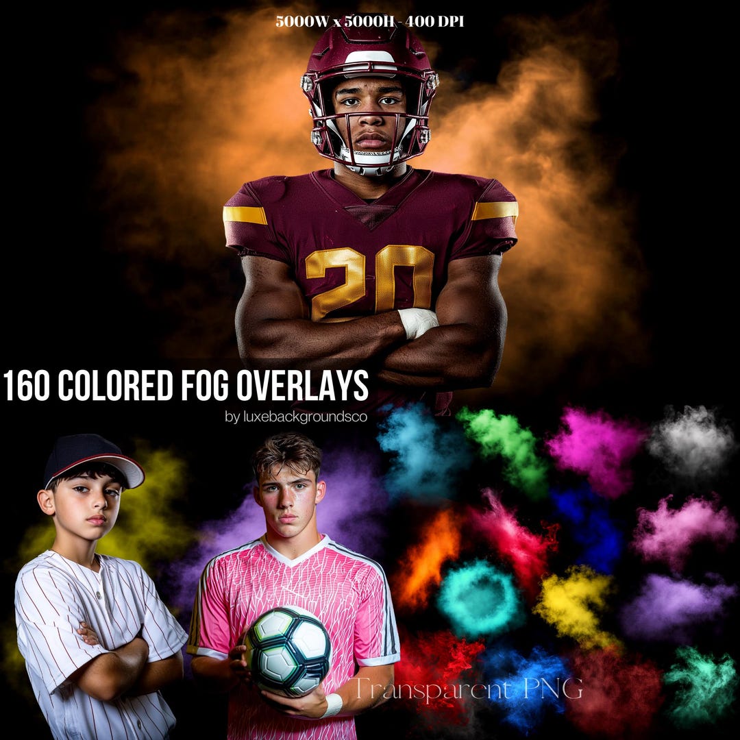 160 Colored Fog Overlays and Background for Photoshop and Canva,sport ...