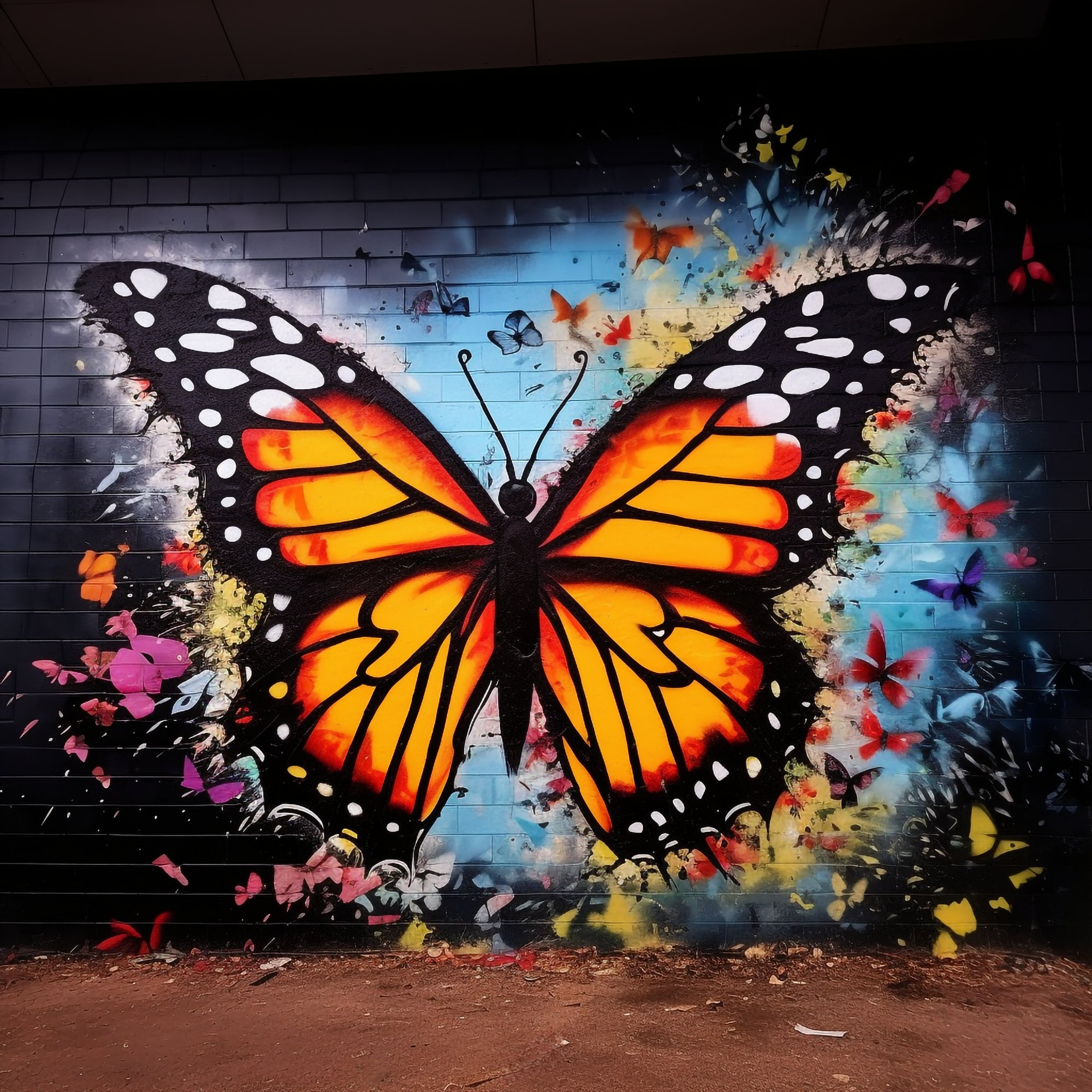 13 Butterfly Graffiti Digital Photography Backdrops, Photoshop Texture ...