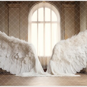 10 White Angel Wings Digital Backdrop, Photoshop Fine Art Textures ...