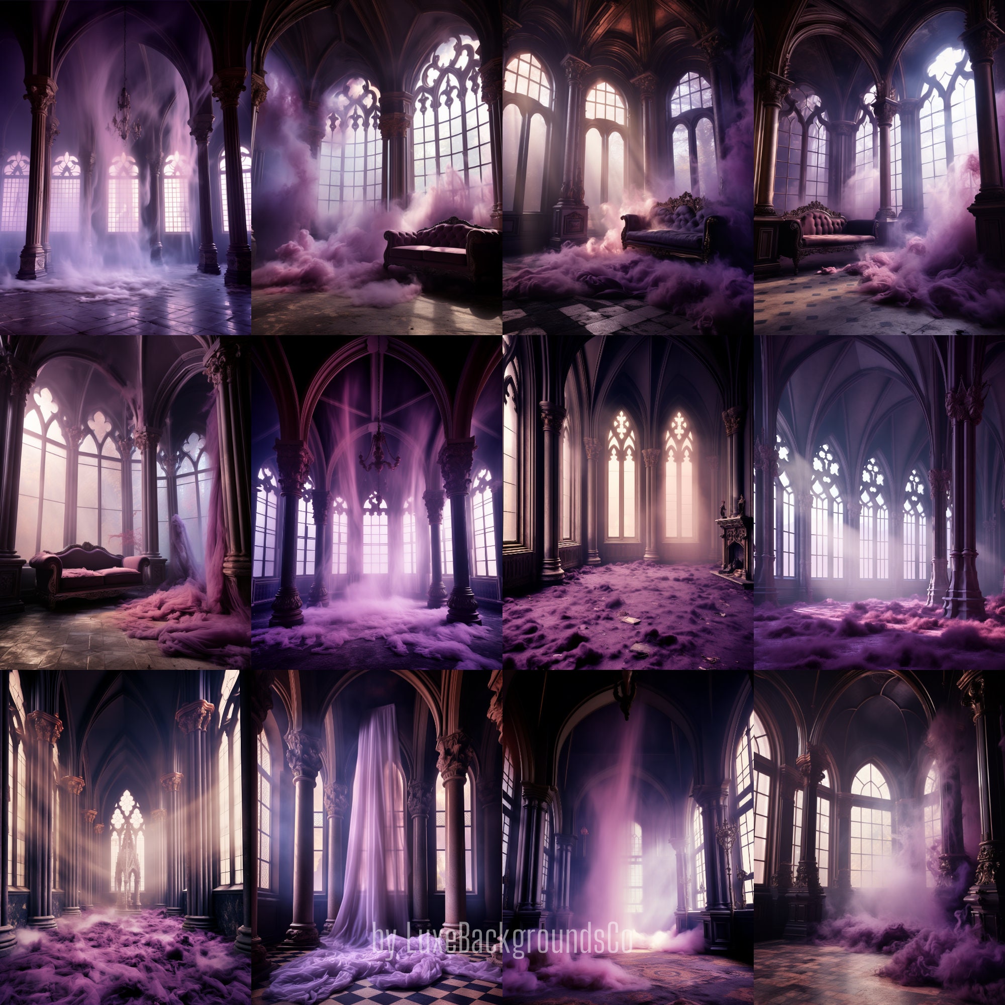 43 Purple Room Backdrop, Purple Smoke and Fog Backdrop, Maternity ...