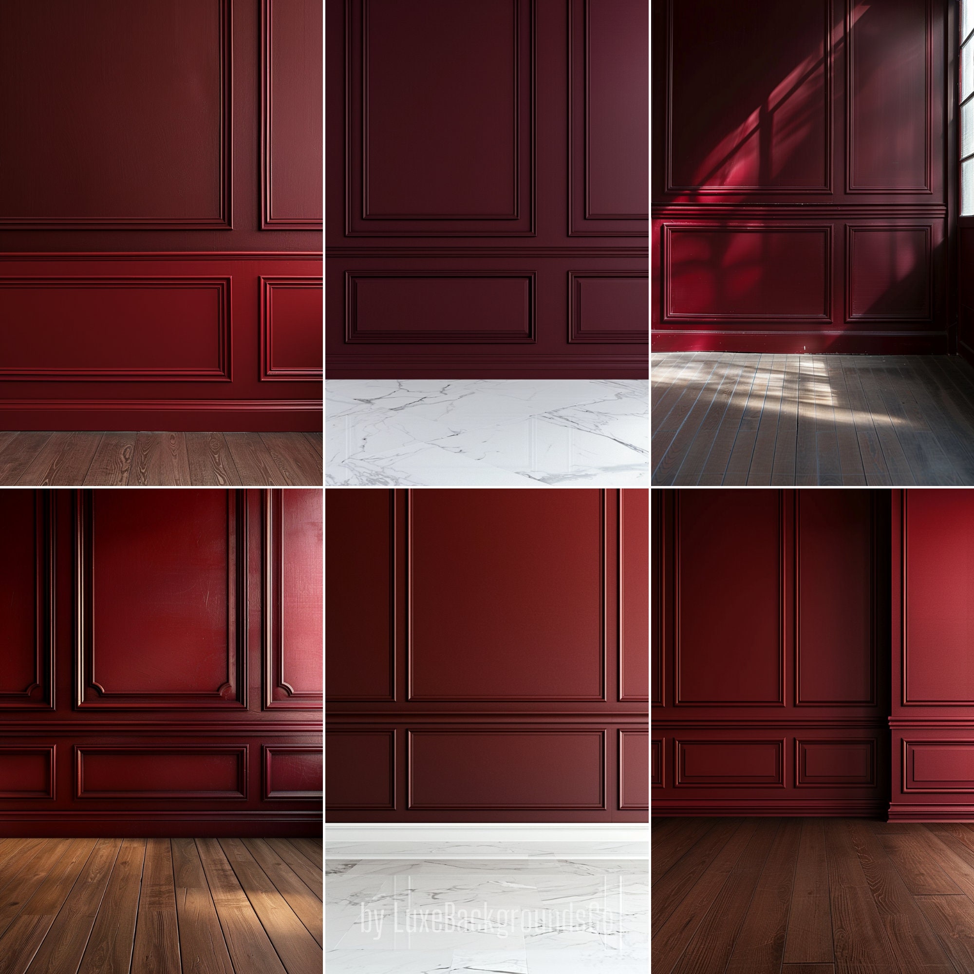 110 Dark Red Wainscoting Backdrops, Maroon Panelled Wall Backdrops ...
